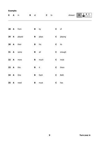 Key English test for Schools reading_writing_sample | PDF