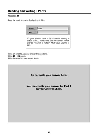 Ket schl reading_writing_sample | PDF