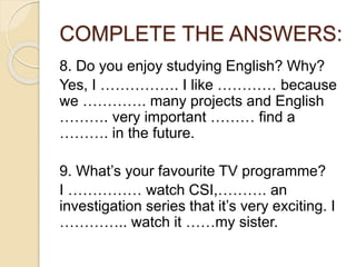 Ket speaking activities | PPTX