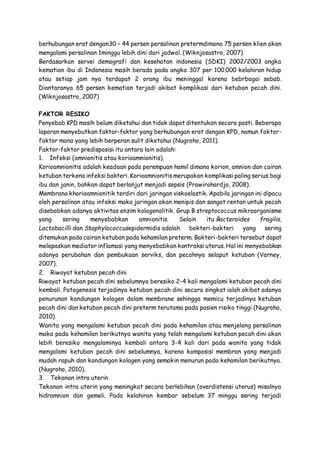 Ketuban pecah dini | PDF