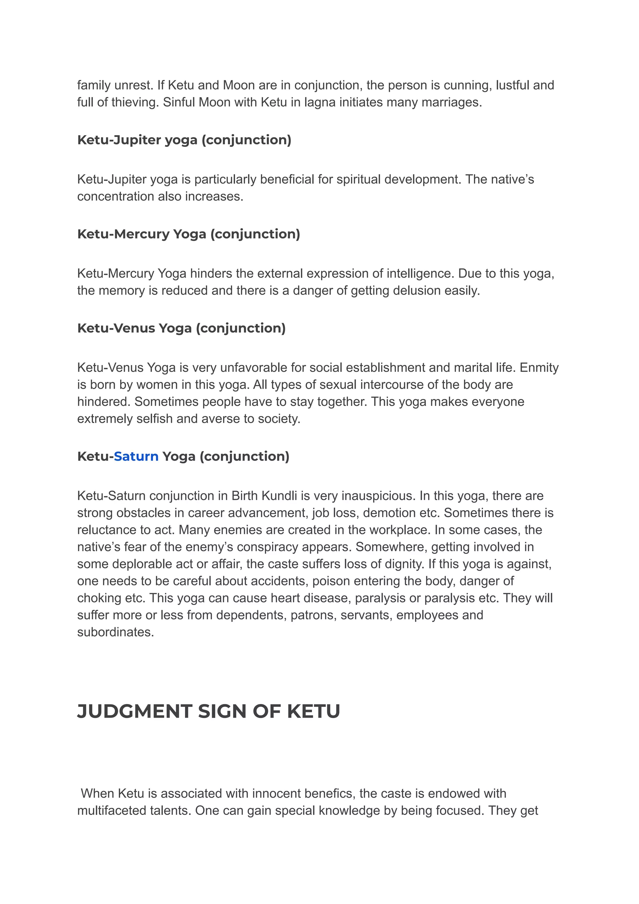 KETU IN ASTROLOGY । VARIOUS POSITIONAL RESULTS OF KETU IN ASTROLOGY | PDF