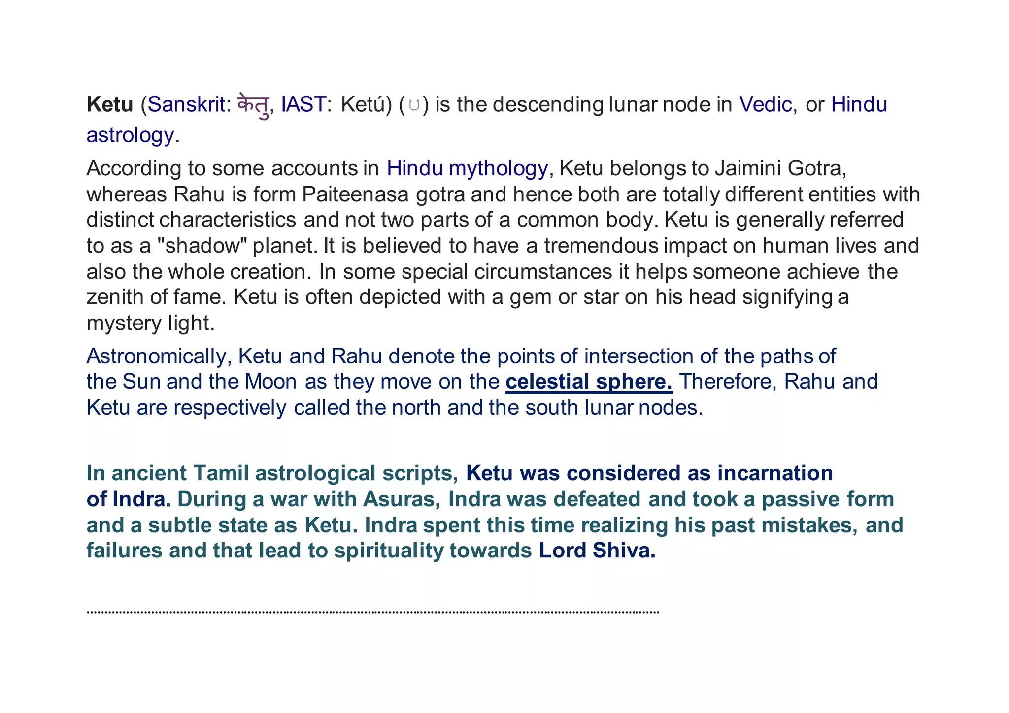 [ Ketu is associated with the meena avatar (fish incarnation) of vishnu ...