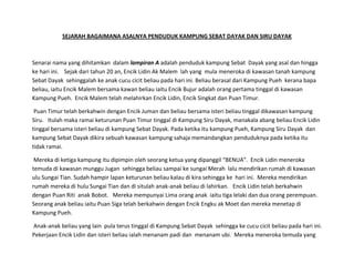 Salah-silah pengasas Kampung Sebat Dayak | PDF