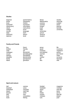 Ket Vocablist08 | PDF