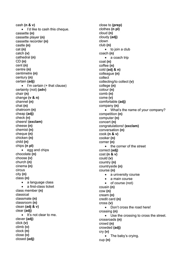 Ket Vocablist08 | PDF
