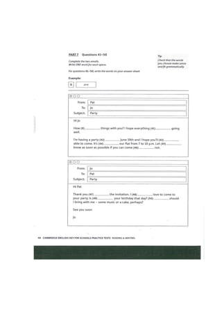 Ket writing practice 1 | PDF