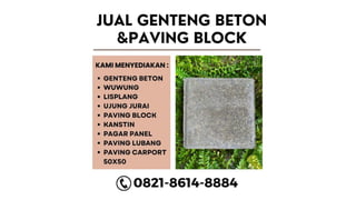 Keunggulan Paving Block dalam Berbagai Kondisi | PPT