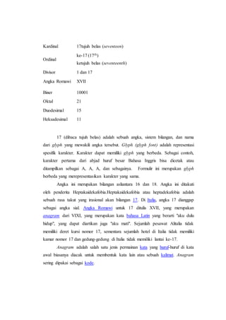 Keunikan angka 17 | PDF