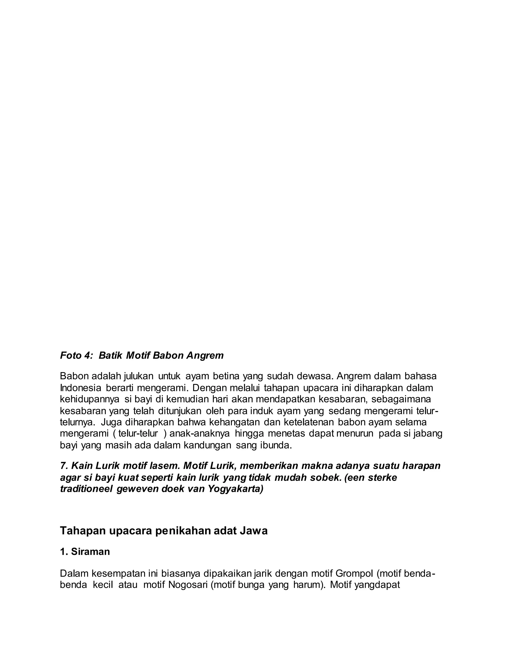 Keunikan makna filosofi batik klasik sidoluhur | DOCX