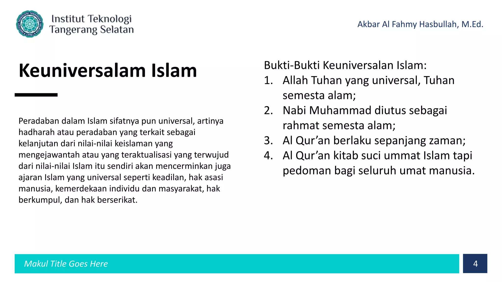 KEUNIVERSALAN ISLAM | PPTX