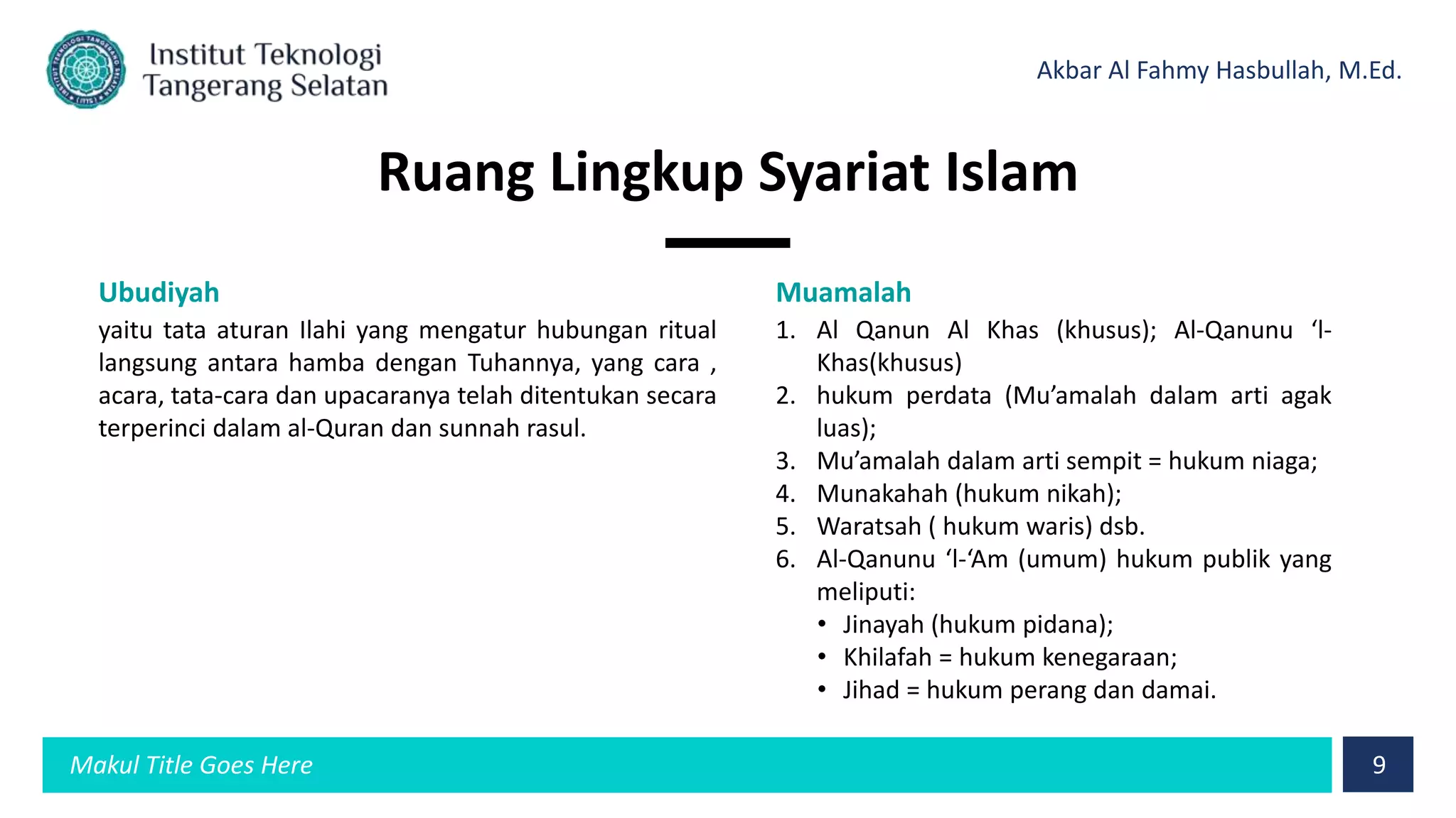 KEUNIVERSALAN ISLAM | PPTX