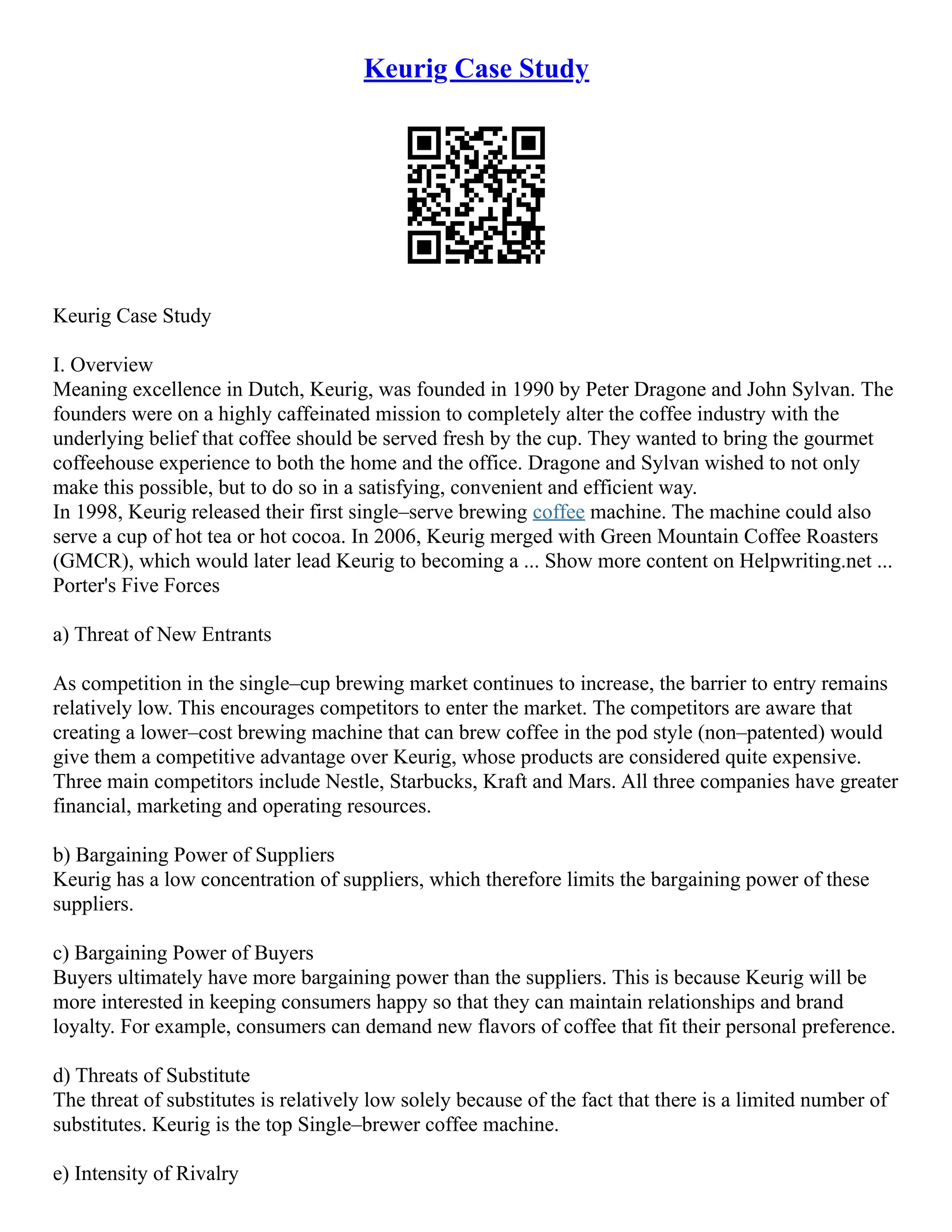 Keurig Case Study | PDF