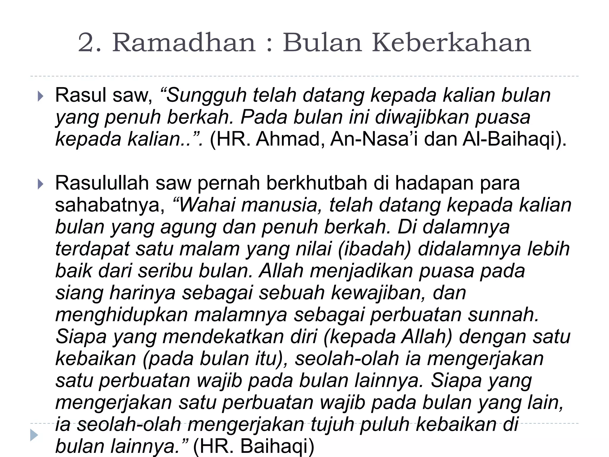 Keutamaan bulan RAMADHAN | PPTX