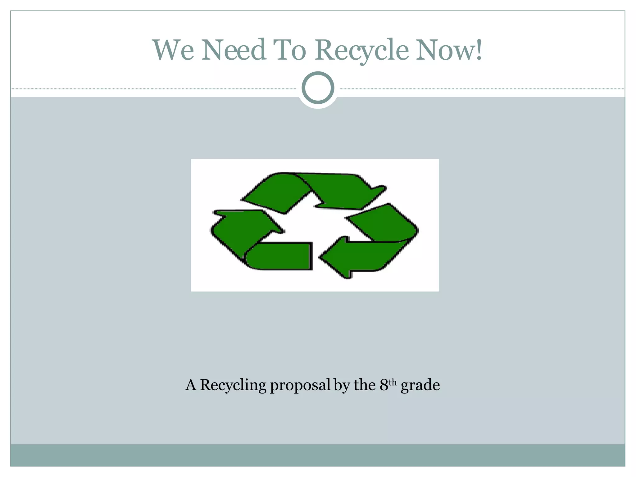 8th grade Recycling Proposal | PPT