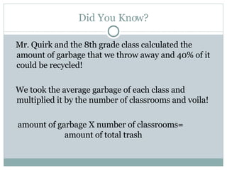 8th grade Recycling Proposal | PPT