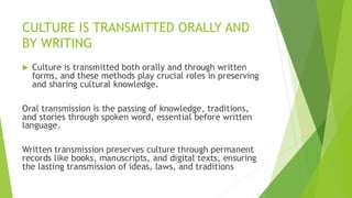 the characteristics of culture and the society. ppt | PDF