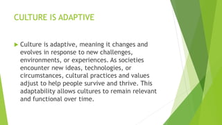 the characteristics of culture and the society. ppt | PDF