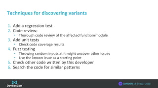 DevSecCon London 2018: Variant Analysis – A critical step in handling ...