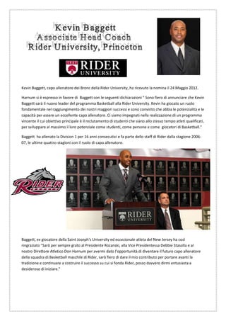 Curriculum di Kevin Bagget | PDF