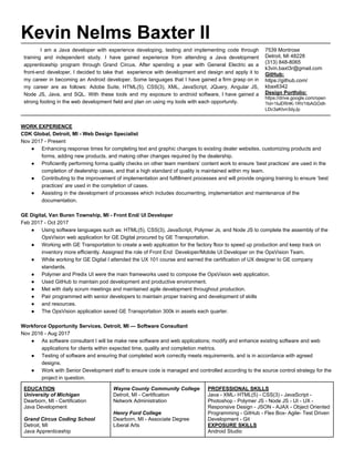 Kevin Nelms Baxter Resume | PDF