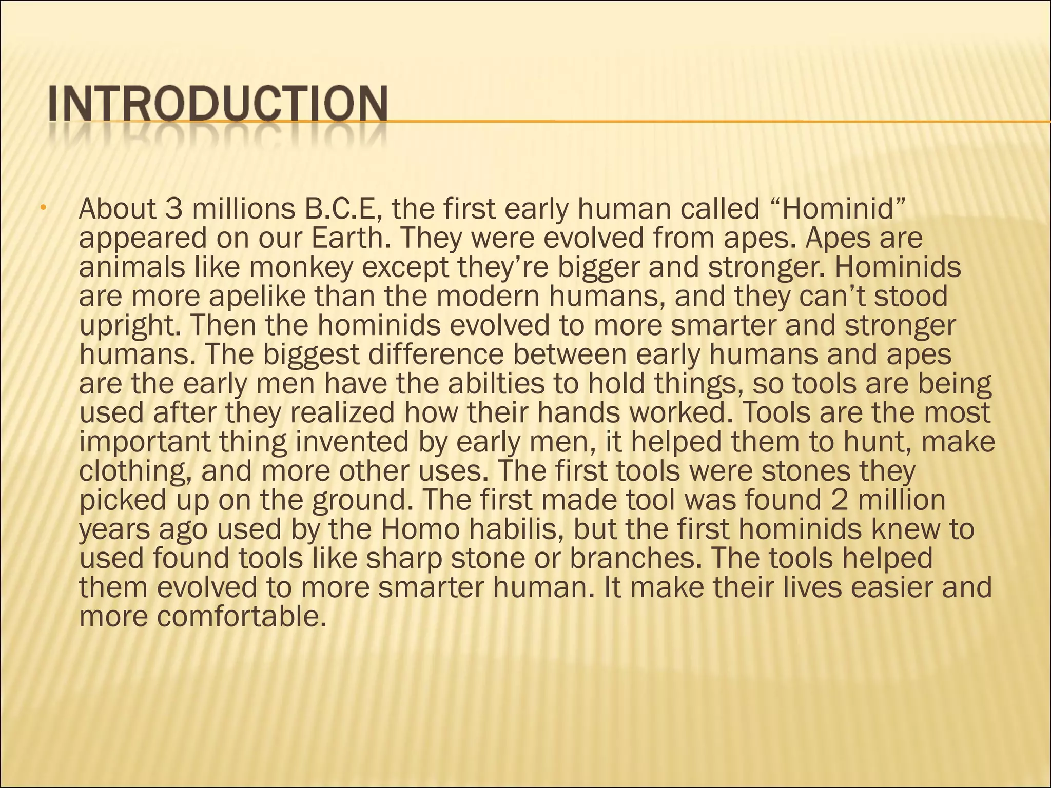 Kevin C. tools used by early people | PPT