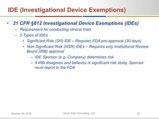 FDA Regulations and Medical Device Pathways to Market | Kevin Daly ...