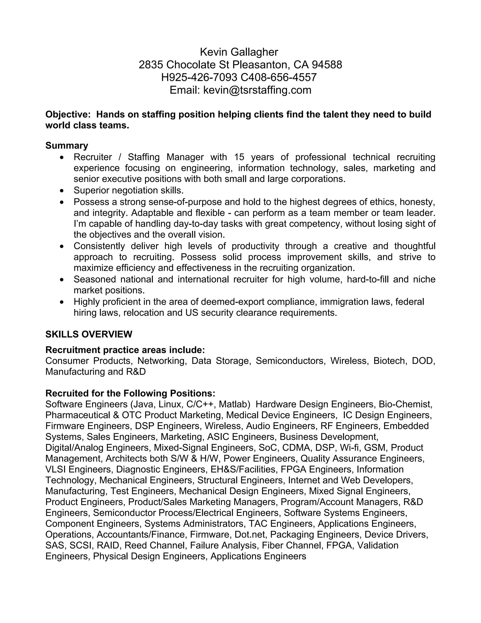 Kevin Gallagher Resume | DOC