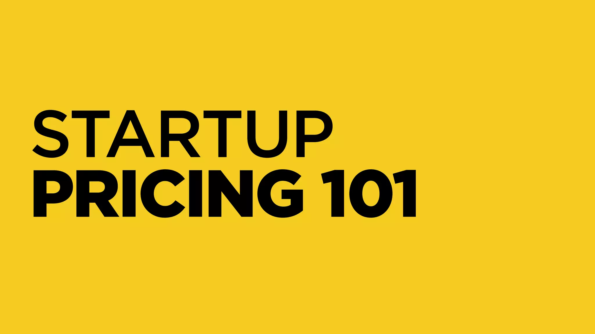 Startup pricing 101 | PDF