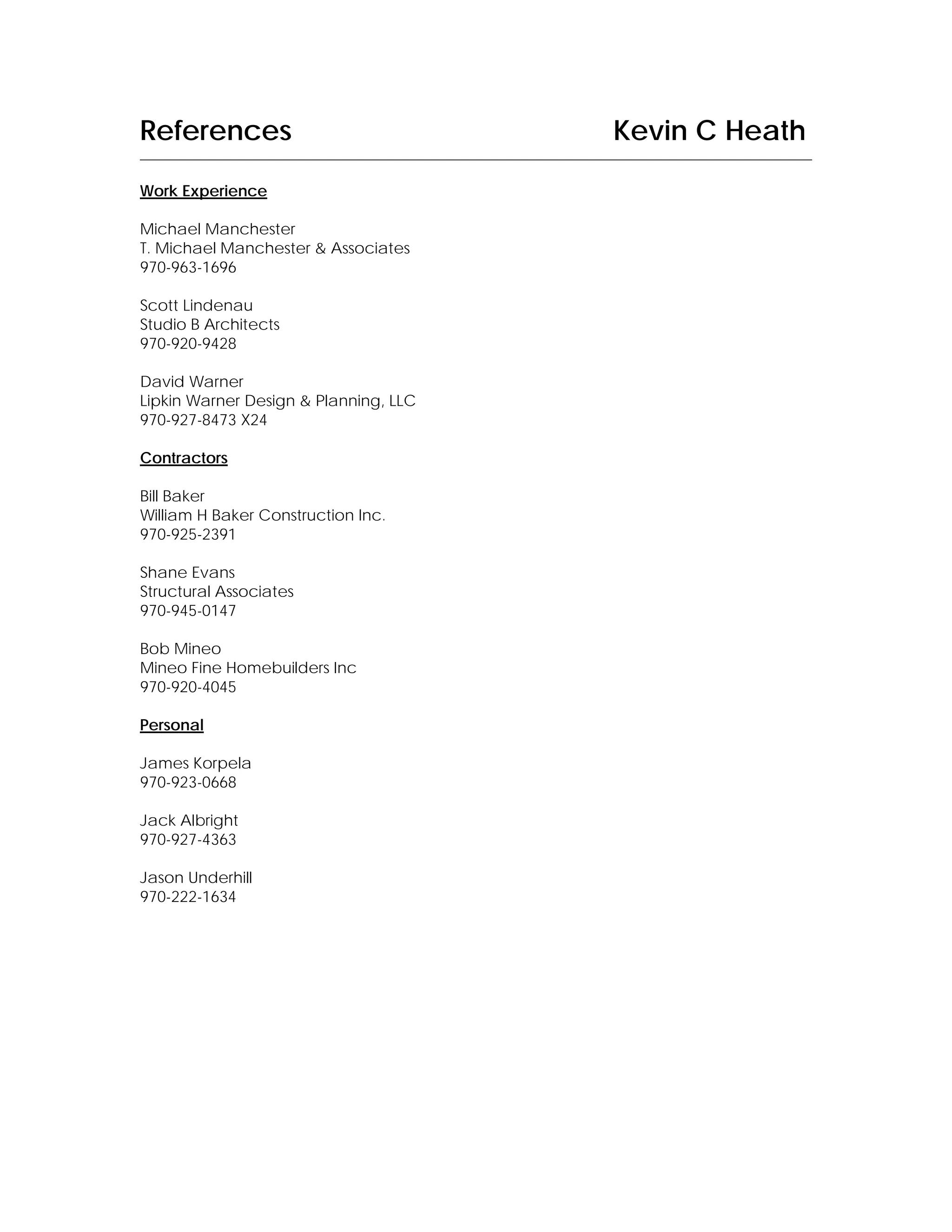 Kevin Heath Resume Portfolio | PDF