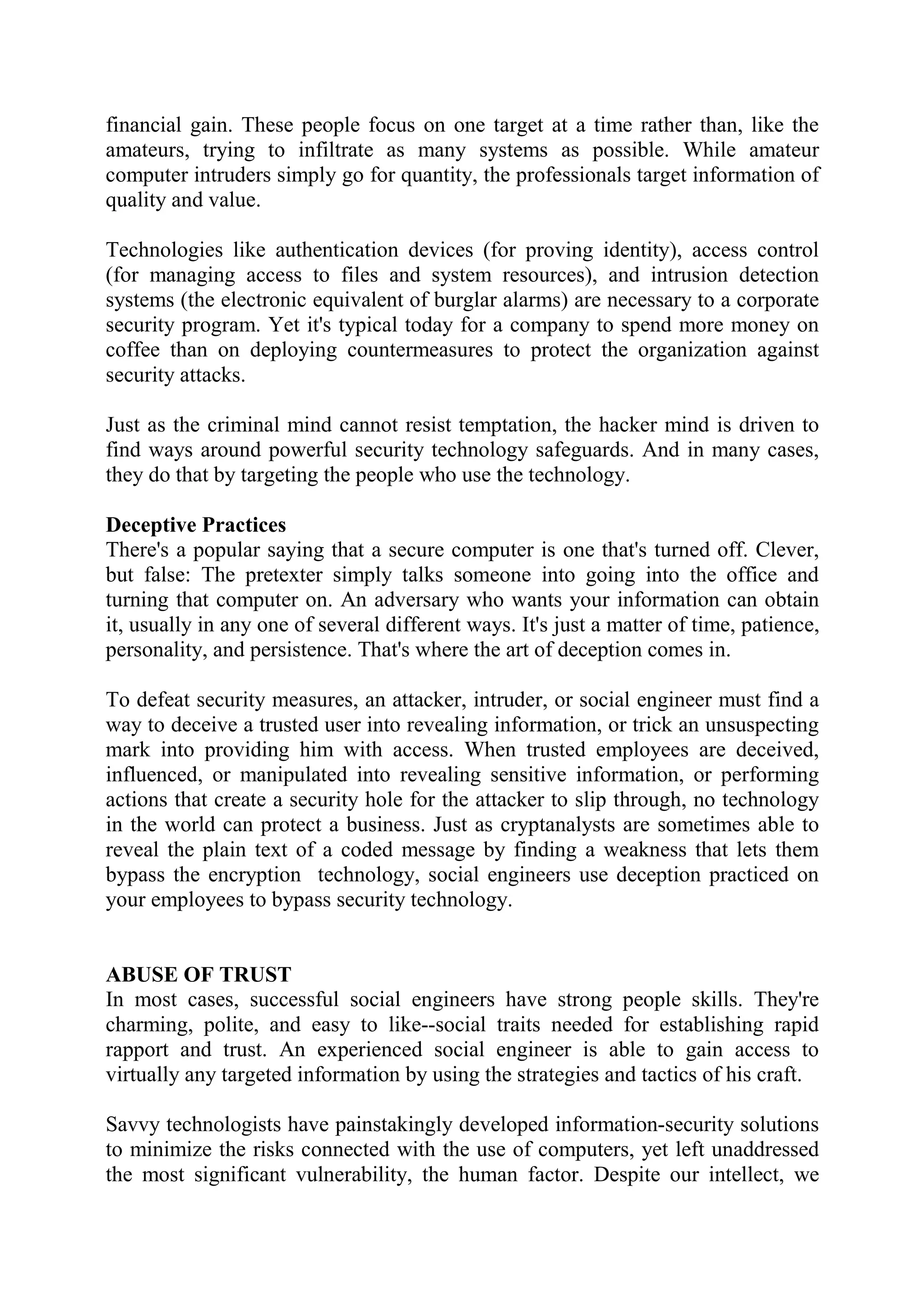 Kevin Mitnick - The Art of Deception | PDF