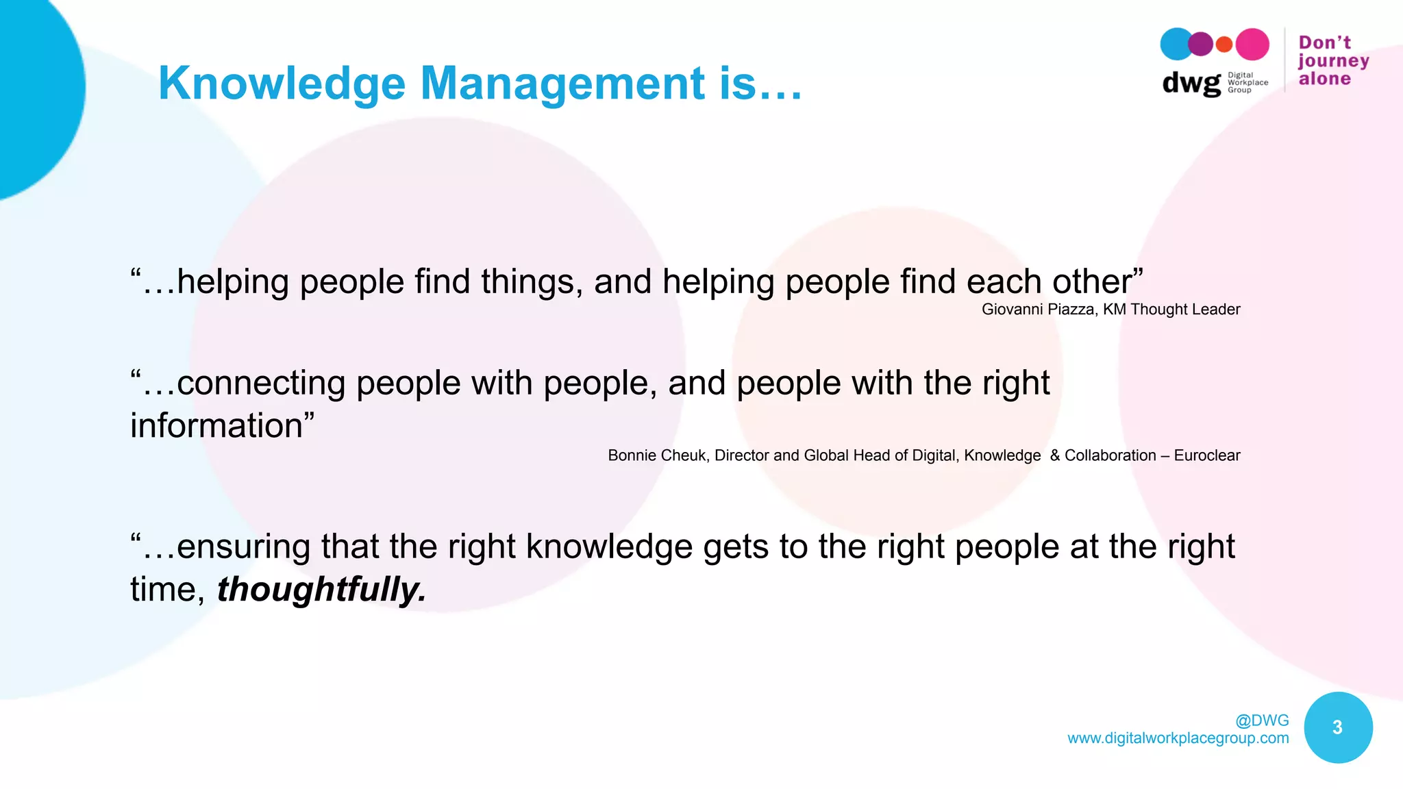 Workshop: Lessons from Knowledge Management - Connecting People with ...