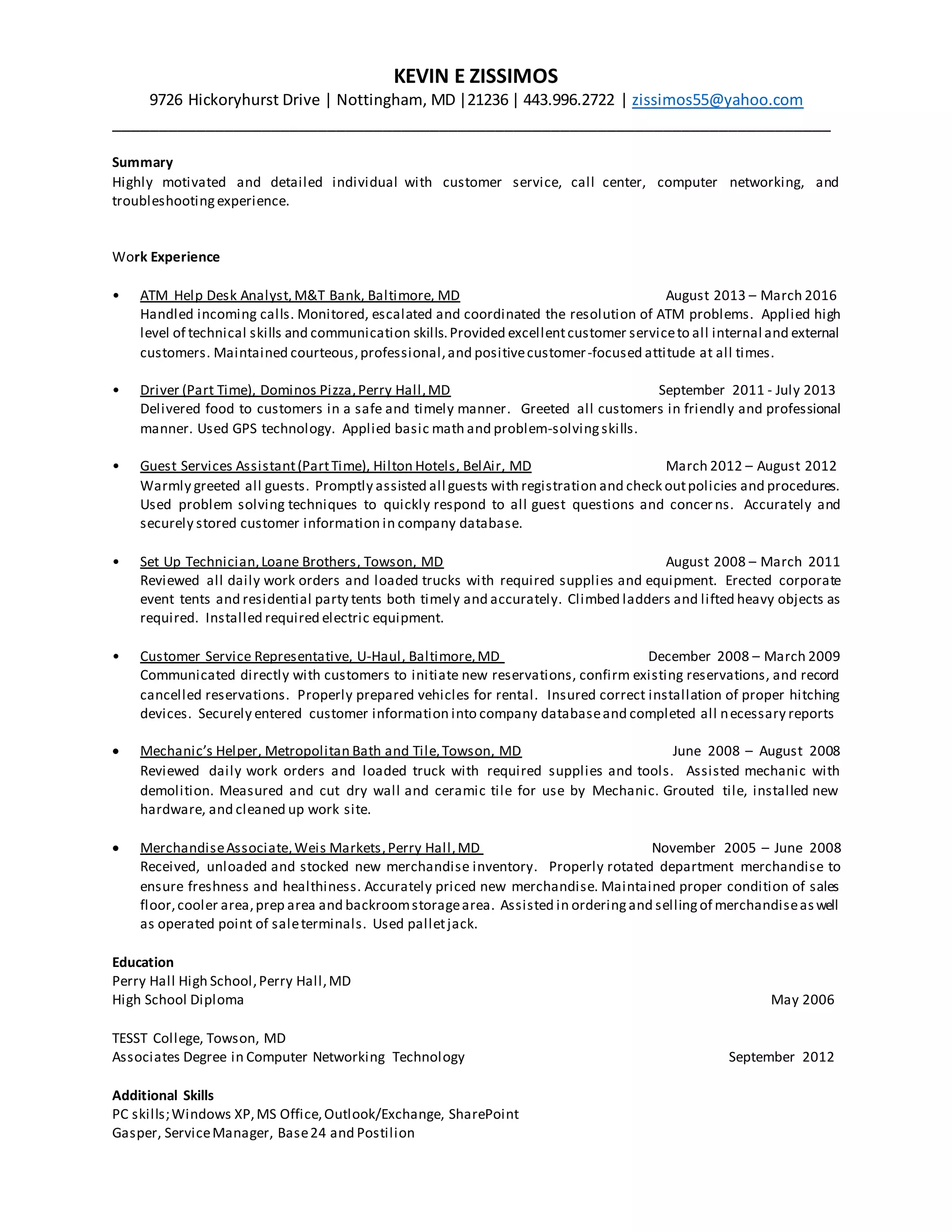 Kevin resume 2016 (4) | DOCX