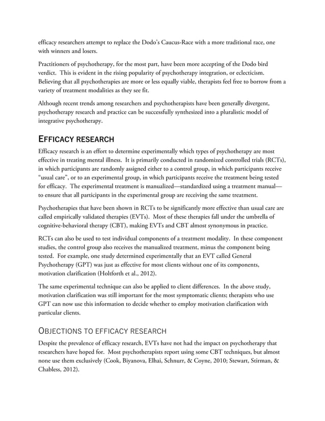 Evidence-Based Treatments and Integrative Psychotherapy | PDF