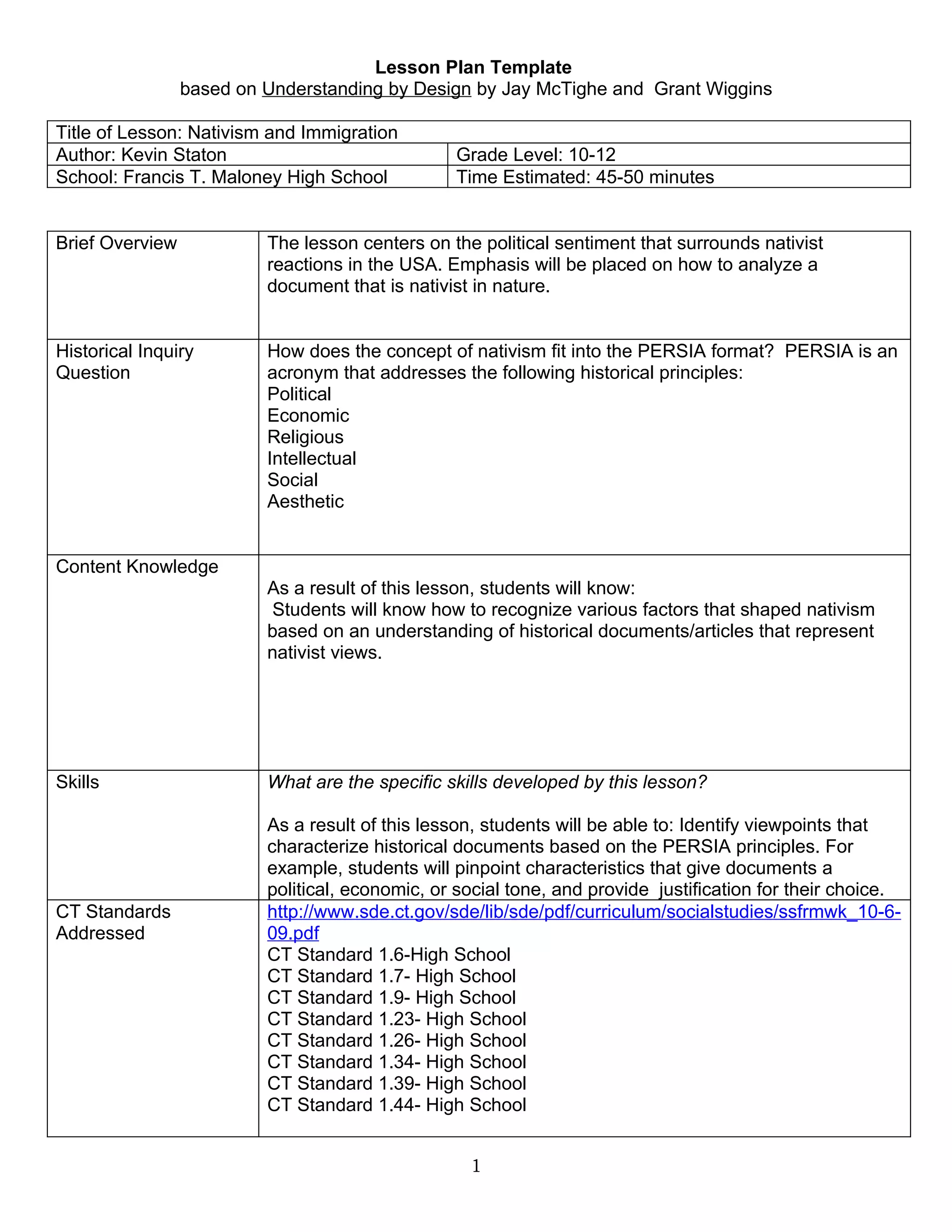 Kevin staton loc lesson-template[1] | PDF
