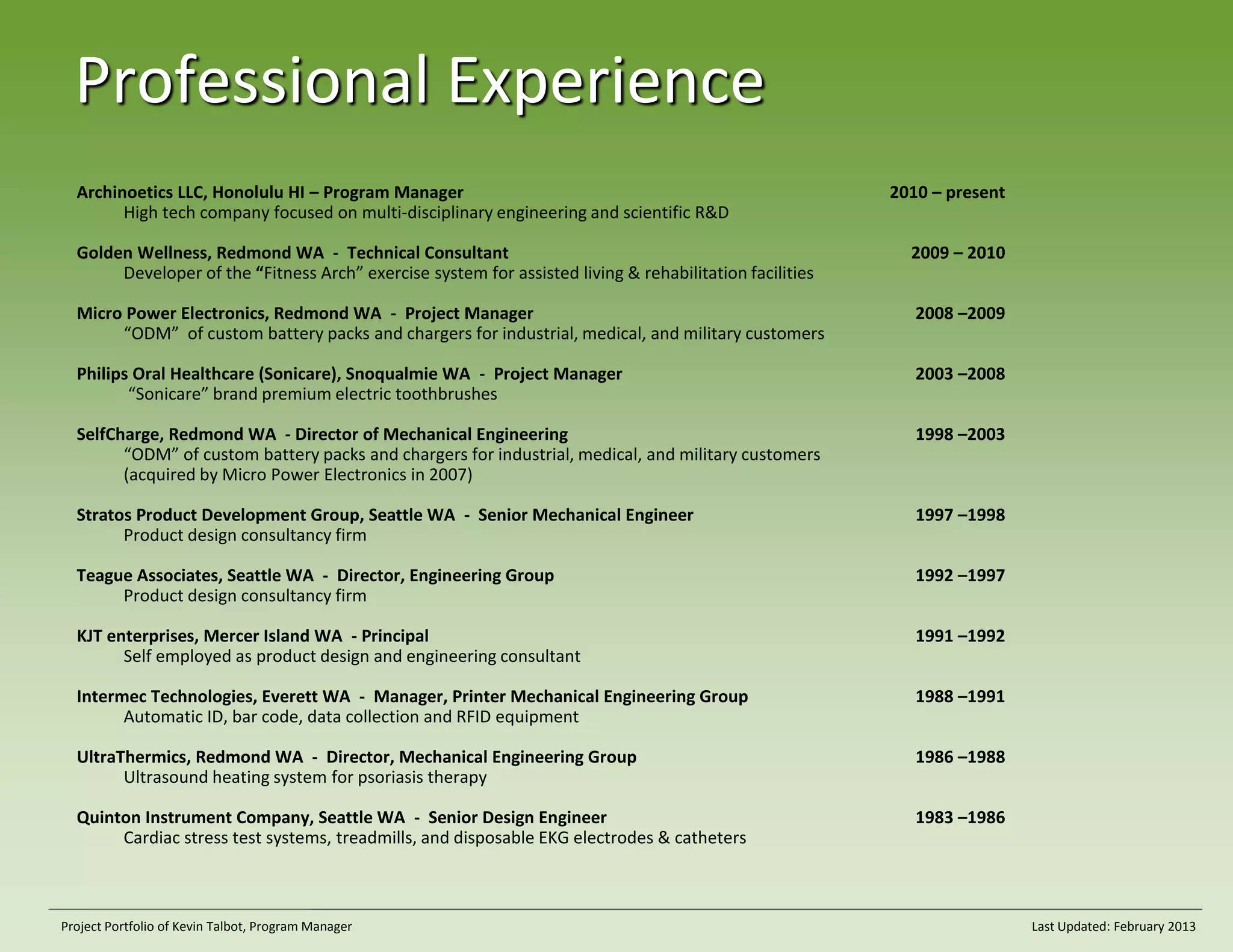 Kevin Talbot - Project Portfolio | PDF