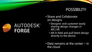 Kevin Vandecar AR in Action Autodesk Forge AR | VR Toolkit tech preview | PPTX