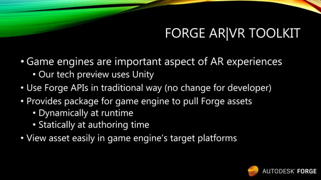 Kevin Vandecar Ar In Action Autodesk Forge Ar Vr Toolkit Tech Preview Ppt