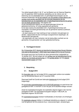 Verslag aan provincieraad Kevser moskee Aalst | PDF