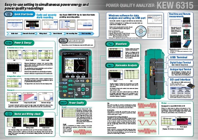 Power Quality Analyzer Kew 6315 Power Quality Analyzer Kew 6315