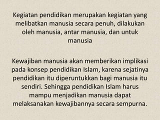 Kewajiban manusia dan implikasinya terhadap pendidikan islam | PPTX