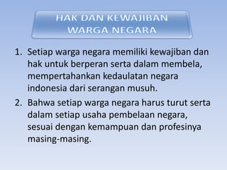 Kewajiban Membela Negara | PPTX