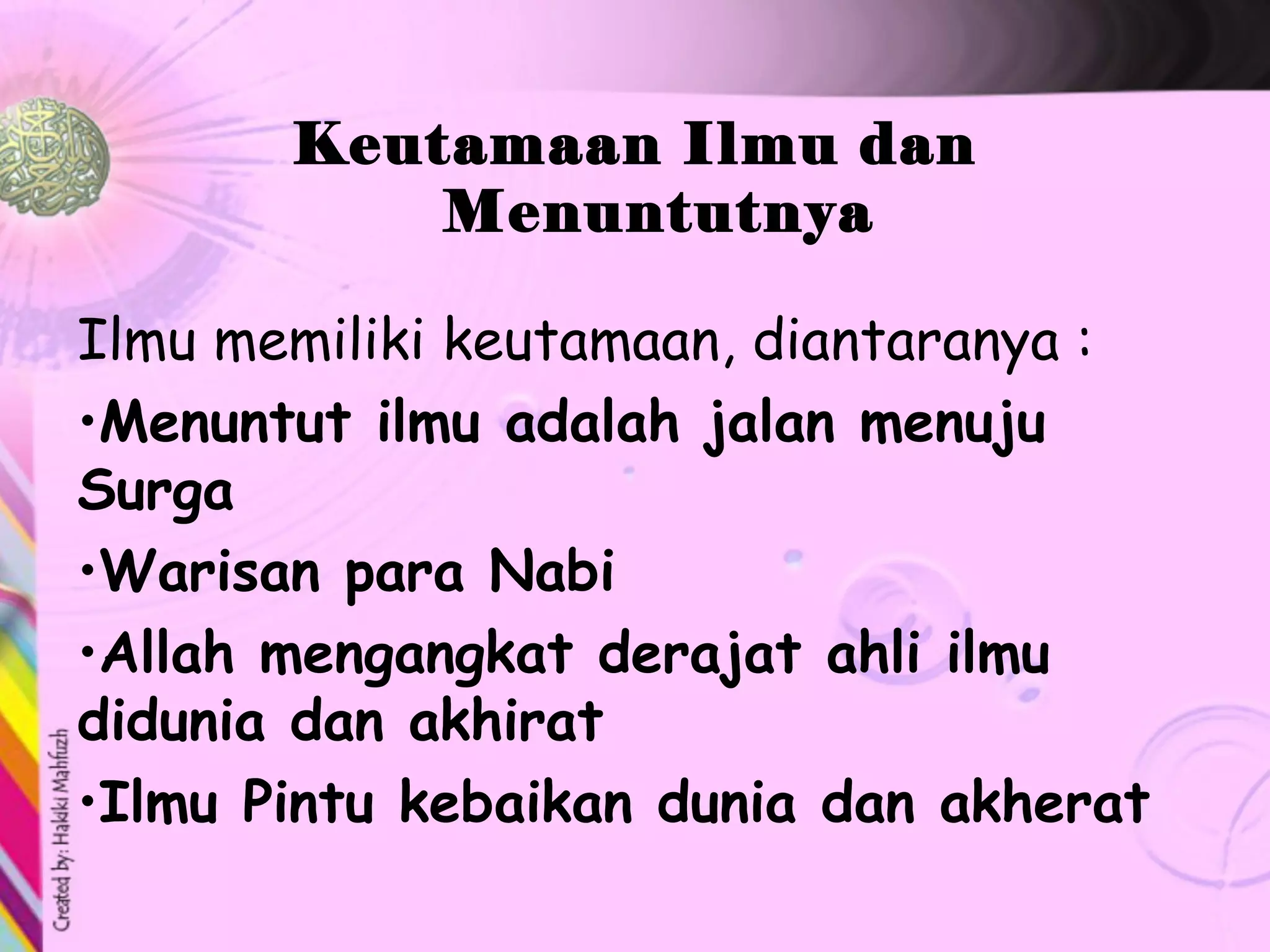 Kewajiban menuntut ilmu | PPT