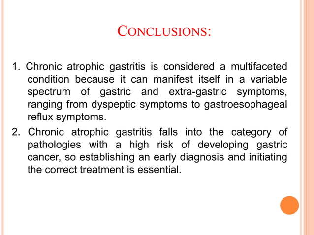 The role of non-invasive diagnosis in the evolution of chronic atrophic ...