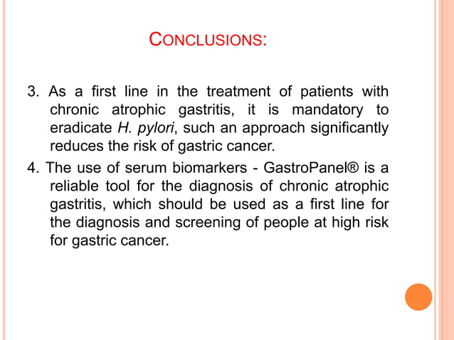 The role of non-invasive diagnosis in the evolution of chronic atrophic ...
