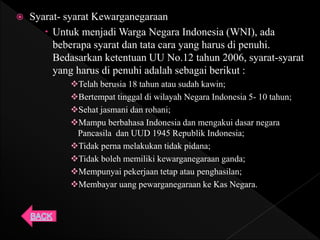 Kewarganegaraan (pkn 2) | PPTX
