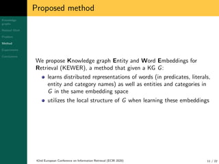 Joint Word and Entity Embeddings for Entity Retrieval from Knowledge Graph | PPT