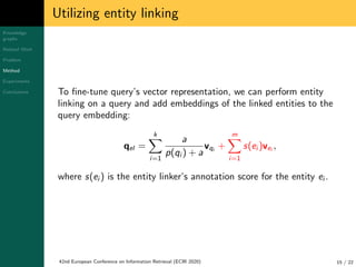 Joint Word and Entity Embeddings for Entity Retrieval from Knowledge Graph | PPT