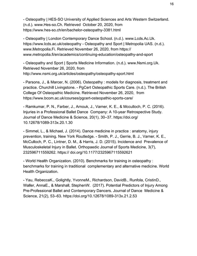 Effect of Regular OMT on Dancers | PDF