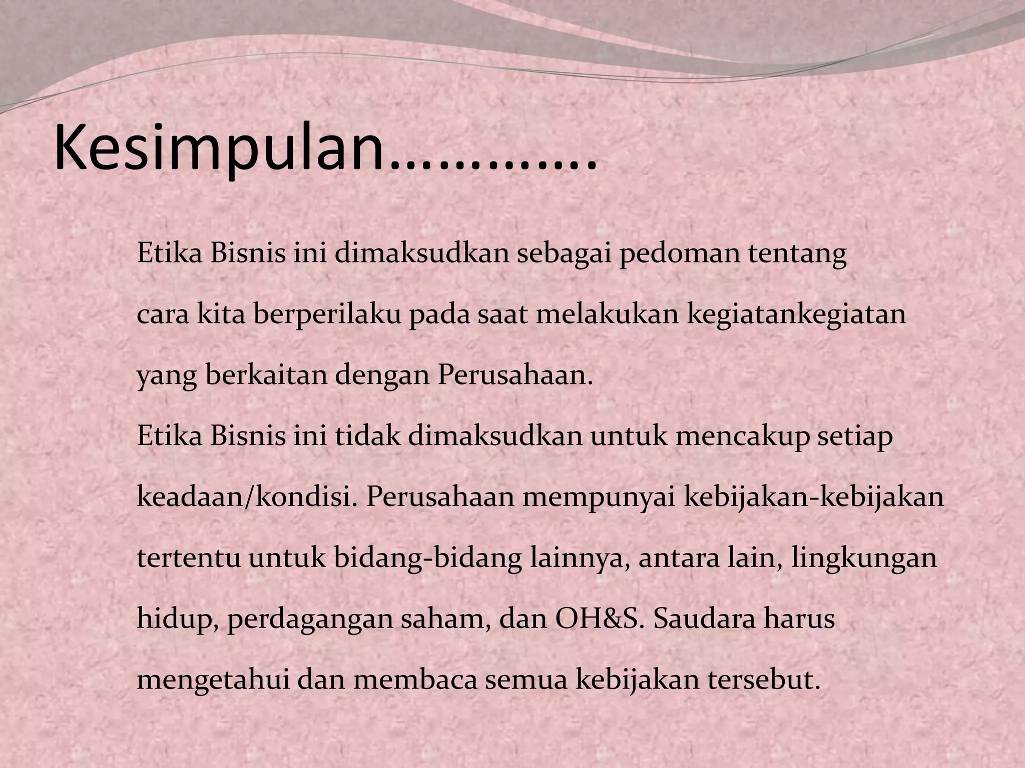 Etika Bisnis Kewirausahaan | PPT