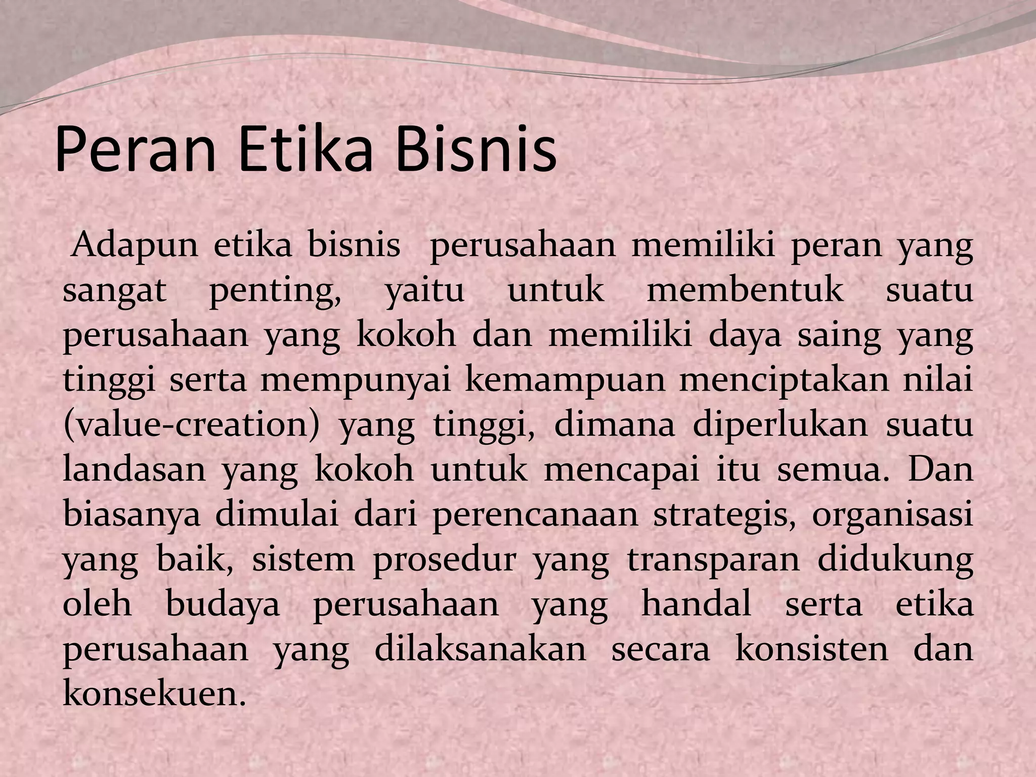 Etika Bisnis Kewirausahaan | PPT